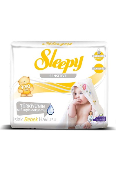 Sleepy Sensitive Islak Mendil 3 Adet (3x50 Yaprak) Sleepy Sensitive Islak Mendil 3 Adet (3x50 Yaprak)