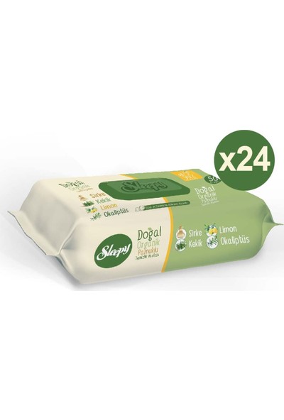 Sleepy Doğal Organik Pamuklu Islak Havlu Mendil (24x50 adet) 1200 Yaprak Sleepy Doğal Organik Pamuklu Islak Havlu Mendil (24x50 adet) 1200 Yaprak