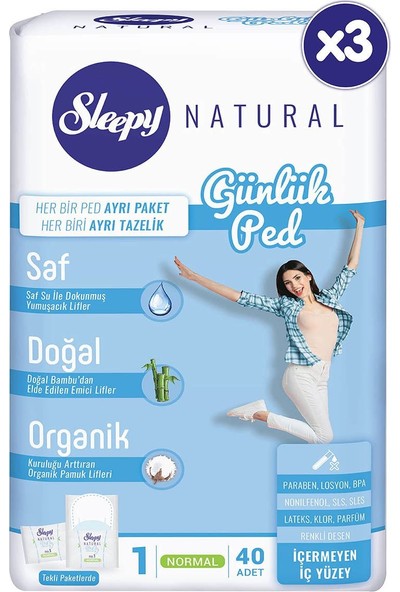 Sleepy Natural Günlük Ped 3X40 Adet Sleepy Natural Günlük Ped 3X40 Adet