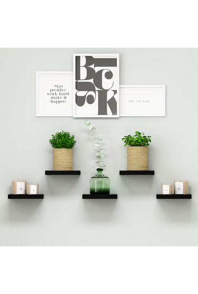 Givayo Root Duvar Rafı 5'li Uçan Raf Siyah Givayo Root Duvar Rafı 5'li Uçan Raf Siyah