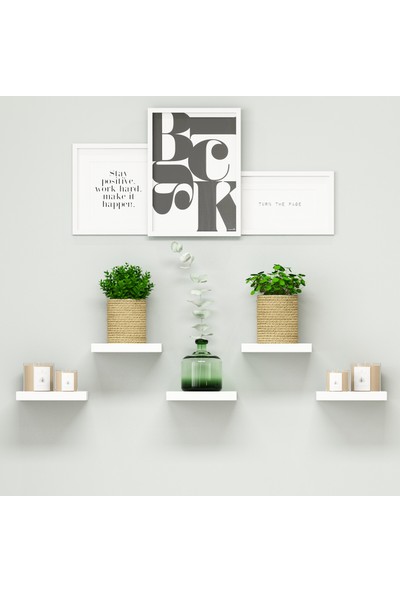 Givayo Root Duvar Rafı 5'li Uçan Raf Beyaz