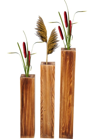 Wooden City Ahşap Dekoratif Vazo Kuru Çiçek Vazo 3 Lü Set Vazo Wooden City Ahşap Dekoratif Vazo Kuru Çiçek Vazo 3 Lü Set Vazo