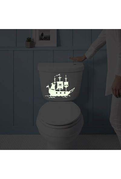 Asilmeydan Denizde Ki Korsan Gemisi Fosforlu, Karanlıkta Parlayan Wc Klozet Sticker, Asilmeydan Denizde Ki Korsan Gemisi Fosforlu, Karanlıkta Parlayan Wc Klozet Sticker,