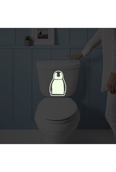 Asilmeydan Şaşkın, Sevimli Penguen Fosforlu, Karanlıkta Parlayan Wc Klozet Sticker