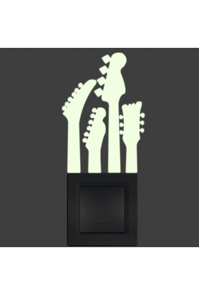 Asilmeydan 2 Adet Karanlıkta Parlayan Fosforlu Gitarlar Figürlü Işık Anahtar, Priz Dekoratif Sticker Asilmeydan 2 Adet Karanlıkta Parlayan Fosforlu Gitarlar Figürlü Işık Anahtar, Priz Dekoratif Sticker