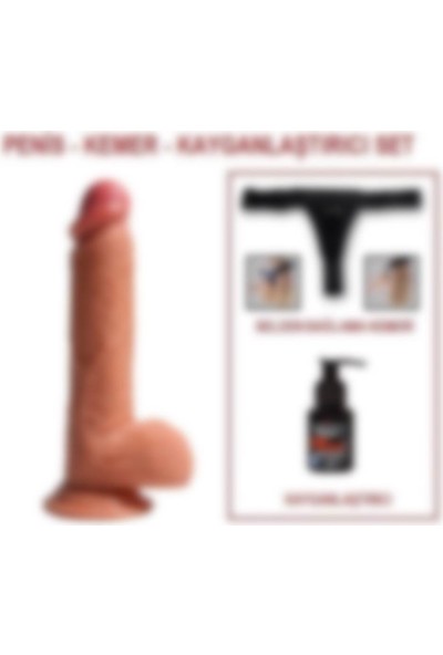 Lilitu Shop 22 cm Belden Bağlamalı Çift Katmanlı Realistik Dildo Penis Set Lilitu Shop 22 cm Belden Bağlamalı Çift Katmanlı Realistik Dildo Penis Set