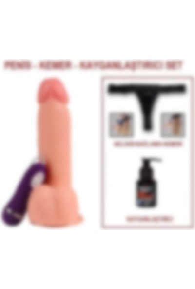 Lilitu Shop 19,5 cm Belden Bağlamalı Titreşimli Realistik Dildo Penis Set Lilitu Shop 19,5 cm Belden Bağlamalı Titreşimli Realistik Dildo Penis Set