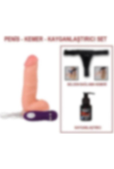 Lilitu Shop 17,5 cm Belden Bağlamalı Titreşimli Realistik Dildo Penis Set Lilitu Shop 17,5 cm Belden Bağlamalı Titreşimli Realistik Dildo Penis Set