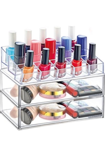 Meleni Home 3 Katlı 15 Bölmeli 2 Çekmeceli Manikür Seti Aksesuar Organizer Oje Düzenleyici Meleni Home 3 Katlı 15 Bölmeli 2 Çekmeceli Manikür Seti Aksesuar Organizer Oje Düzenleyici