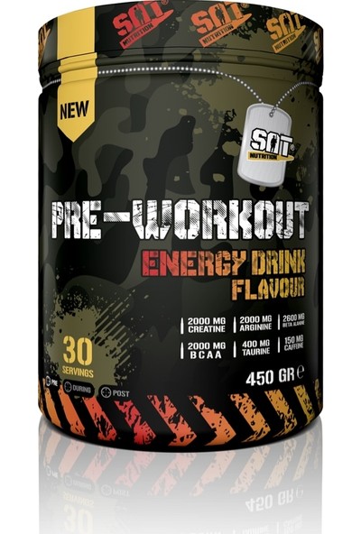 Sat Nutrition Pre-Workout 450 gr Enerji Içeceği Aromalı