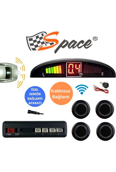 Space Dijital Göstergeli Kablosuz Park Sensörü