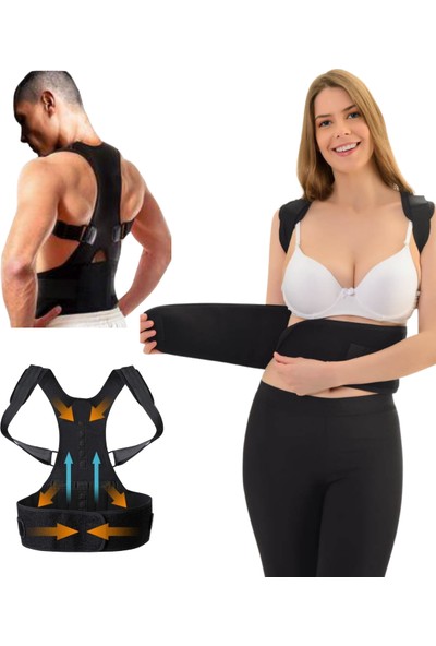 Ankaflex Unisex Manyetik Dik Durma Korsesi Kambur Düzeltici Sırt Omuz Bel Aparatı