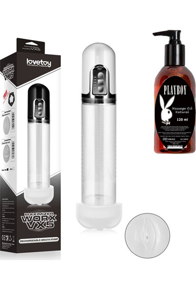 Lovetoy Maximizer Vx5 Şarjlı Full Otomatik Penis Vakum Pompası ve Playboy Masaj Yağı Lovetoy Maximizer Vx5 Şarjlı Full Otomatik Penis Vakum Pompası ve Playboy Masaj Yağı