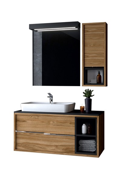 Denko Matia 100 cm Mdf Banyo Dolabı Takımı