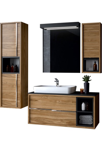 Denko Matia 100 cm Banyo Dolabı Takım ve Boy Dolabı