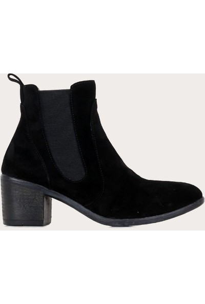 Bueno Süet Siyah Kadın Topuklu Bot