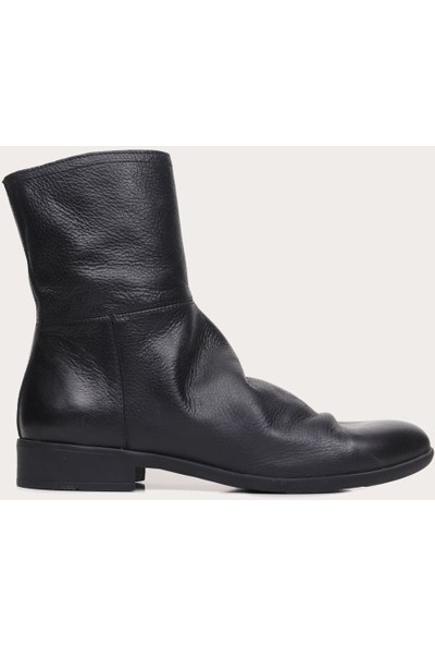 Bueno Deri Siyah Kadın Düz Bot