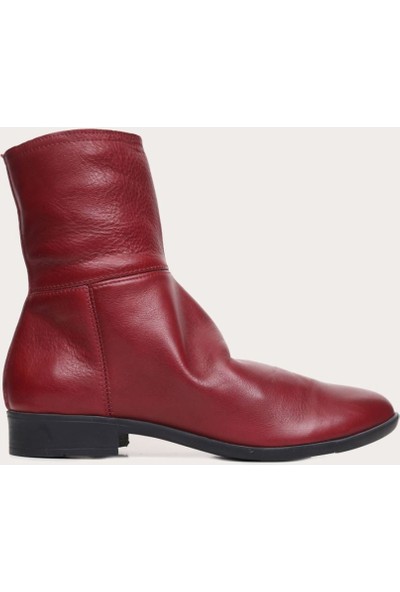 Bueno Shoes Deri Bordo Kadın Düz Bot