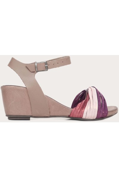 Bueno Shoes Deri Mor Kadın Dolgu Topuklu Sandalet Bueno Shoes Deri Mor Kadın Dolgu Topuklu Sandalet