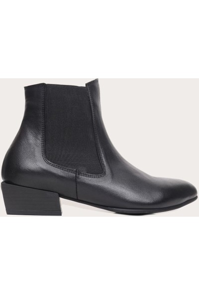 Bueno Shoes Deri Siyah Kadın Topuklu Bot