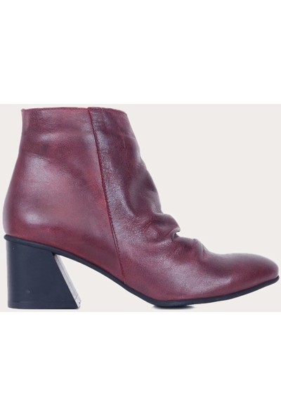 Bueno Shoes Deri Bordo Kadın Topuklu Bot Bueno Shoes Deri Bordo Kadın Topuklu Bot