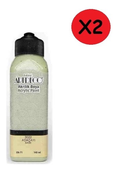 Artdeco Akrilik Boya 140 ml Adaçayı Y-070R-3022 2 Adet Artdeco Akrilik Boya 140 ml Adaçayı Y-070R-3022 2 Adet