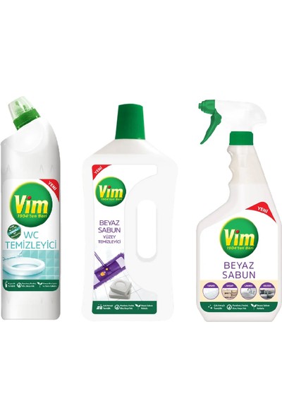 Vim Beyaz Sabun Temizlik Seti + Vım Sırkelı Tuvalet Temızleyıcı Vim Beyaz Sabun Temizlik Seti + Vım Sırkelı Tuvalet Temızleyıcı