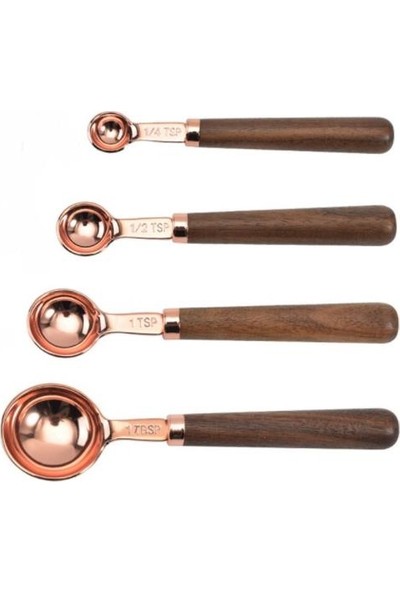 Pekin 4'lü Paslanmaz Çelik-Bakır Ölçüm Kaşığı