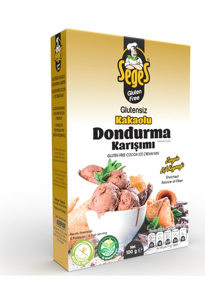 Seges Glutensiz Kakaolu Dondurma Karışımı 100 gr