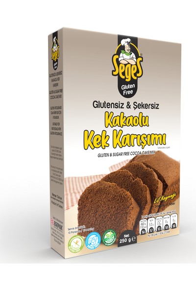 Seges Glutensiz Kek Karışımı Kakaolu 250G Seges Glutensiz Kek Karışımı Kakaolu 250G