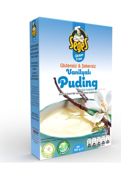 Seges Glutensiz Şekersiz Vanilyalı Puding 100 gr