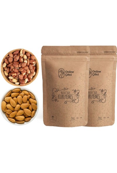 Karlıoğlu Çiğ Iri Fındık 250 gr + Çiğ Yerli Badem 250 gr Karlıoğlu Çiğ Iri Fındık 250 gr + Çiğ Yerli Badem 250 gr