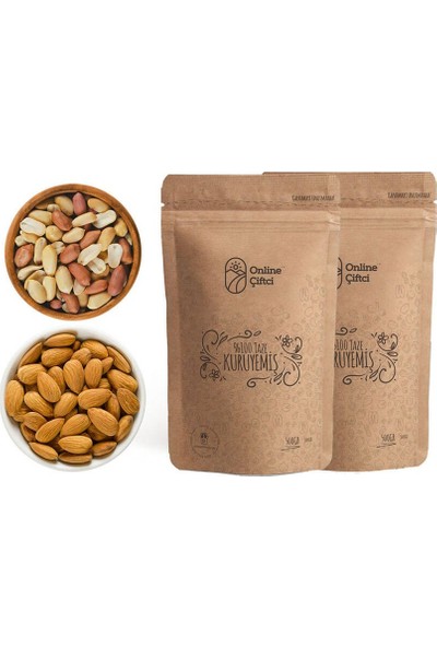 Karlıoğlu Çiğ Yerli Badem 500 gr + Çiğ Yer Fıstığı 500 gr Karlıoğlu Çiğ Yerli Badem 500 gr + Çiğ Yer Fıstığı 500 gr