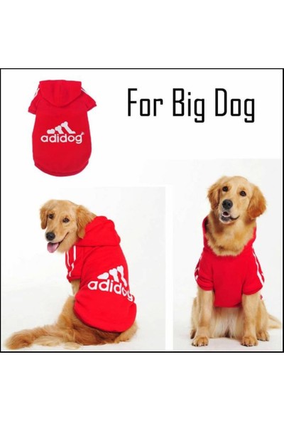 Kemique Adidog Red Hoodie Kapşonlu Sweatshirt Orta ve Büyük Köpekler Için Kemique Adidog Red Hoodie Kapşonlu Sweatshirt Orta ve Büyük Köpekler Için
