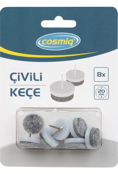 Cosmig Cosmiq Çivili Keçe (Beyaz) 8'li 20 mm. Cosmig Cosmiq Çivili Keçe (Beyaz) 8'li 20 mm.