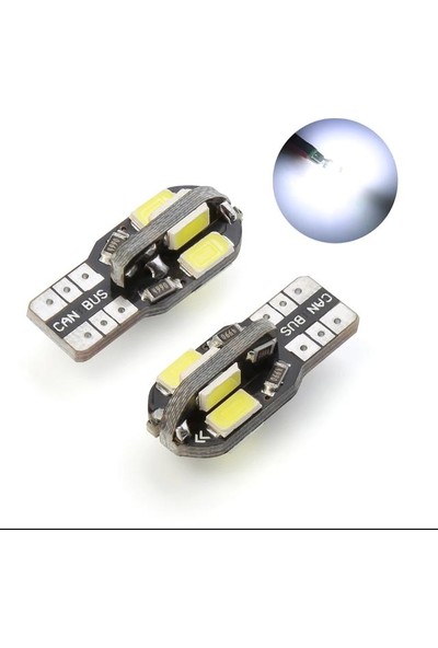 Sisa T10 LED Metal Ultra W5W 8 Ledli Beyaz Park Tavan Plaka Ampülü 2 Adet Sisa T10 LED Metal Ultra W5W 8 Ledli Beyaz Park Tavan Plaka Ampülü 2 Adet
