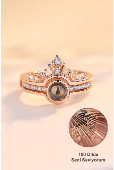 Melodi 14K Rose Gold Kaplama 100 Dilde Seni Seviyorum Yazılı Yüzük Melodi 14K Rose Gold Kaplama 100 Dilde Seni Seviyorum Yazılı Yüzük