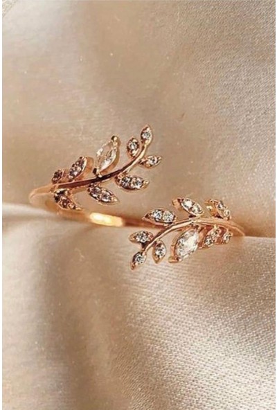 Melodi 14K Rose Gold Kaplama Akasya Çiçeği Kadın Yüzük