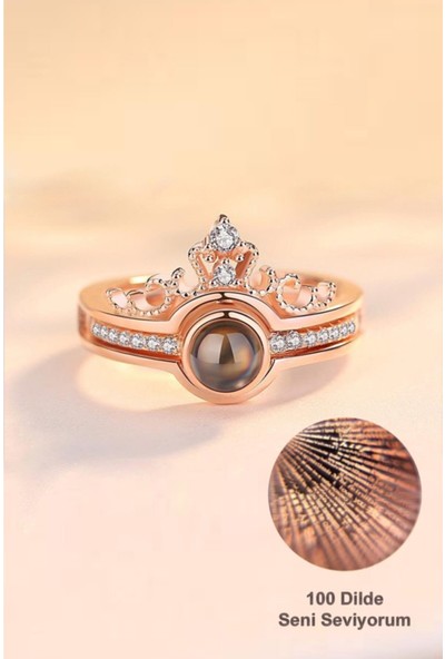 Melodi 14K Rose Gold Kaplama 100 Dilde Seni Seviyorum Yazılı Yüzük Melodi 14K Rose Gold Kaplama 100 Dilde Seni Seviyorum Yazılı Yüzük
