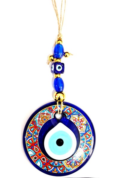 Mixperi Mavi Nazar Boncuklu El Yapımı Duvar Süsü Mixperi Mavi Nazar Boncuklu El Yapımı Duvar Süsü