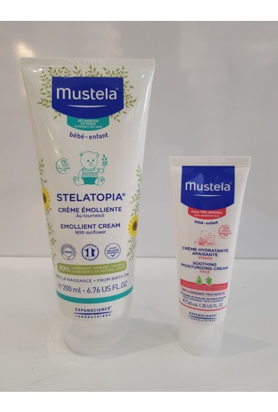 Mustela Stelatopia Emollient 200 ml + Soothing Moisturizing Cream 40 ml Mustela Stelatopia Emollient 200 ml + Soothing Moisturizing Cream 40 ml