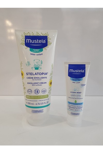 Mustela Stelatopia Emollient 200 ml + Hydra Bebe Facial Cream 40 ml Mustela Stelatopia Emollient 200 ml + Hydra Bebe Facial Cream 40 ml