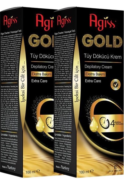 Agiss Tüy Dökücü Krem Gold-Tüm Ciltler Için 100 ml x 2 Agiss Tüy Dökücü Krem Gold-Tüm Ciltler Için 100 ml x 2