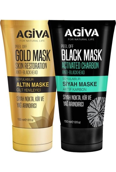 Agiva Soyulabilir Siyah ve Gold Maske Seti Agiva Soyulabilir Siyah ve Gold Maske Seti