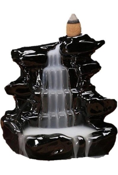 Corner Shop Siyah Zen Geri Akış Mistik Şelale Tütsülük Buhurdanlık 10 cm