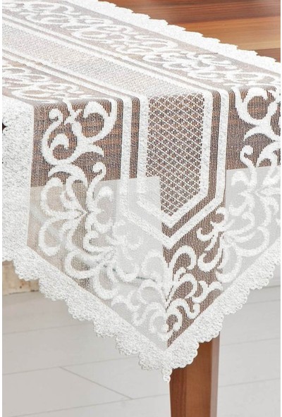 Köşem Çeyiz Örme Desenli Runner Krem Köşem Çeyiz Örme Desenli Runner Krem