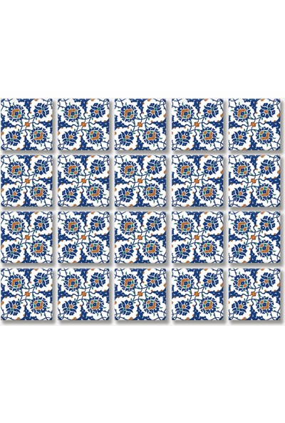 Tink Çini Desenli Pvc Karo 10X10 cm 20'li Paket Tink Çini Desenli Pvc Karo 10X10 cm 20'li Paket