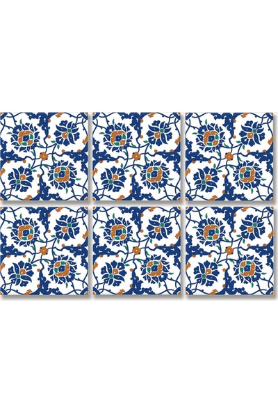 Tink Çini Desenli Pvc Karo 20X20 cm 6'lı Paket Tink Çini Desenli Pvc Karo 20X20 cm 6'lı Paket