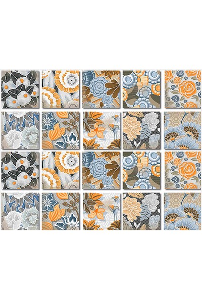 Tink Fas5 Desenli Pvc Karo 10X10 cm 20'li Paket Tink Fas5 Desenli Pvc Karo 10X10 cm 20'li Paket