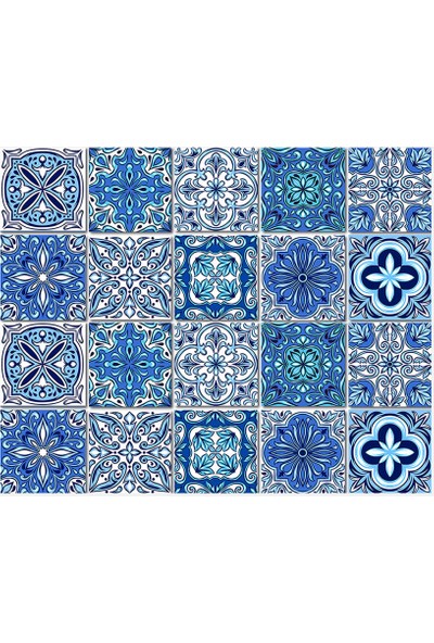 Tink Mavilim Desenli Pvc Karo 10X10 cm Tink Mavilim Desenli Pvc Karo 10X10 cm